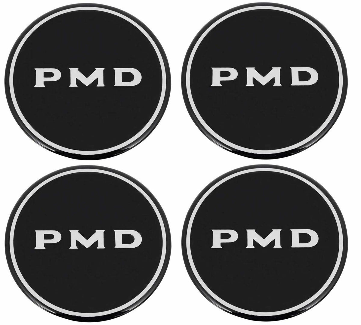 4 Black PMD Logo R15 Wheel Center Cap Decals 1967-1981 Firebird GTO Gr ...