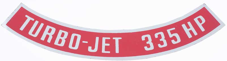 OER Turbo-Jet Air Cleaner Decal 335 HP Camaro Nova Chevelle Impala Cor ...