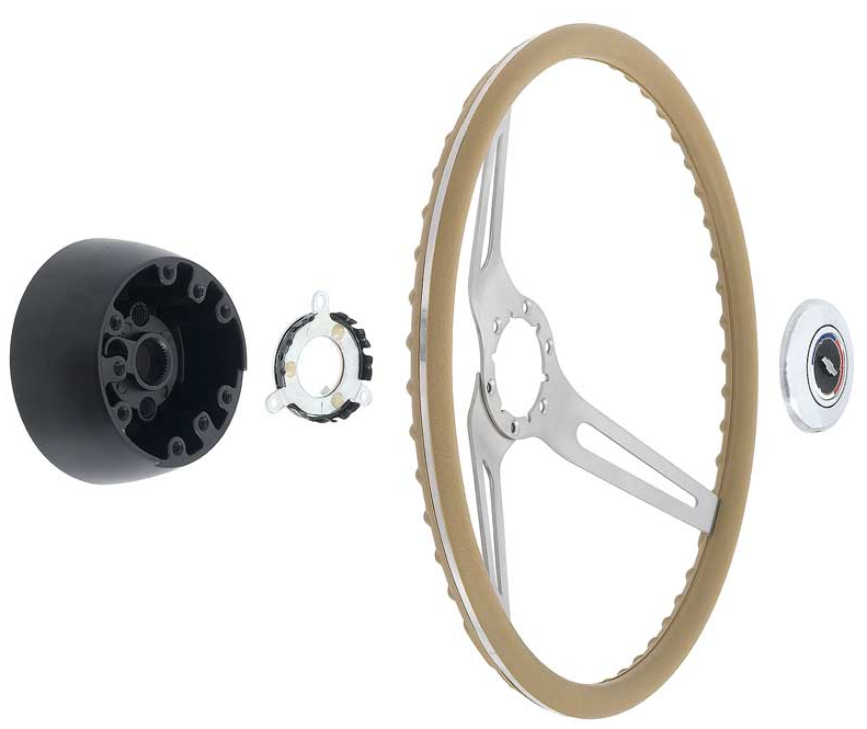 OER 15" Saddle Grip Cushioned Steering Wheel Kit For 1967-1972 Chevy/G ...